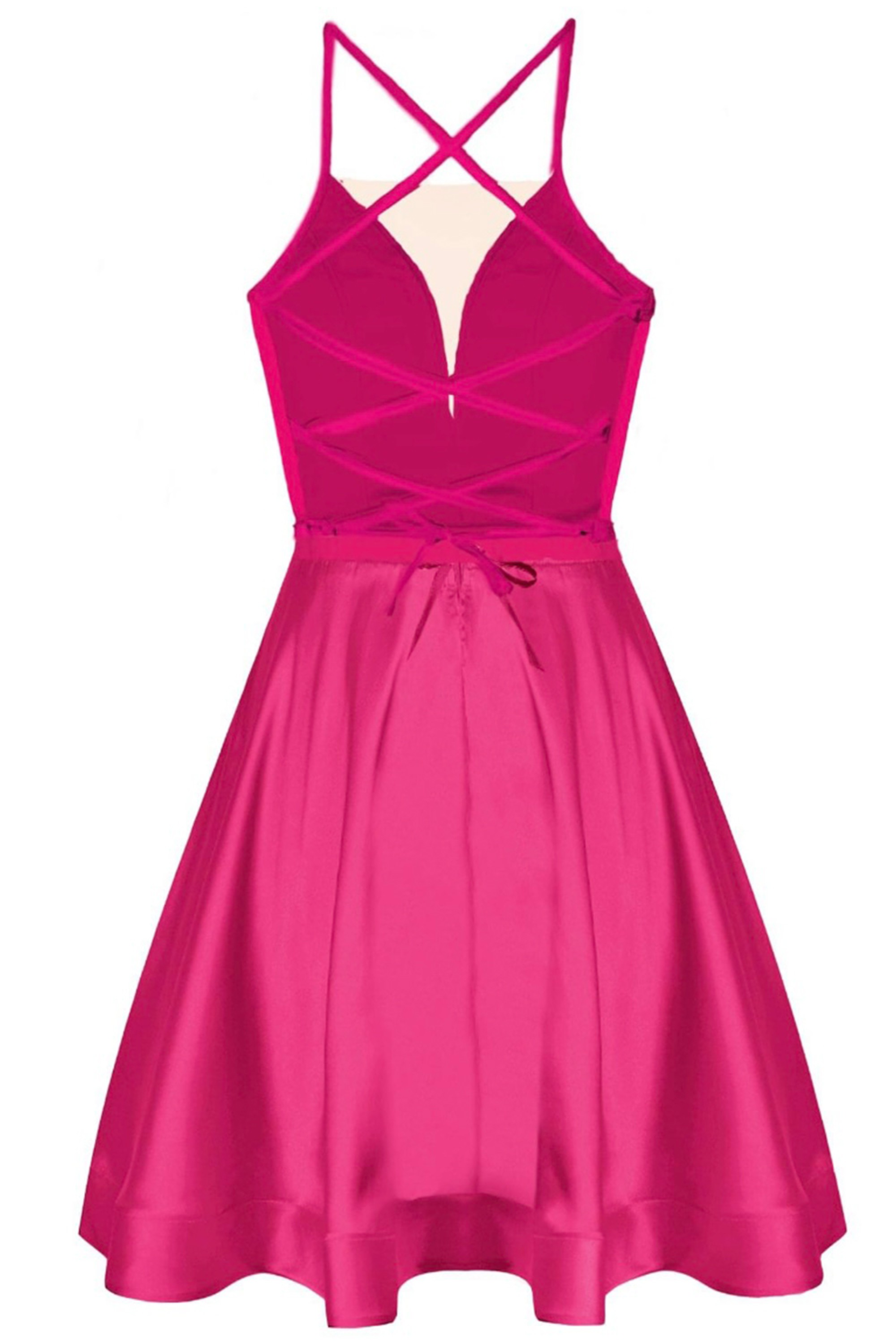 Mini Dress Ally Satin Hot Pink Lorreti